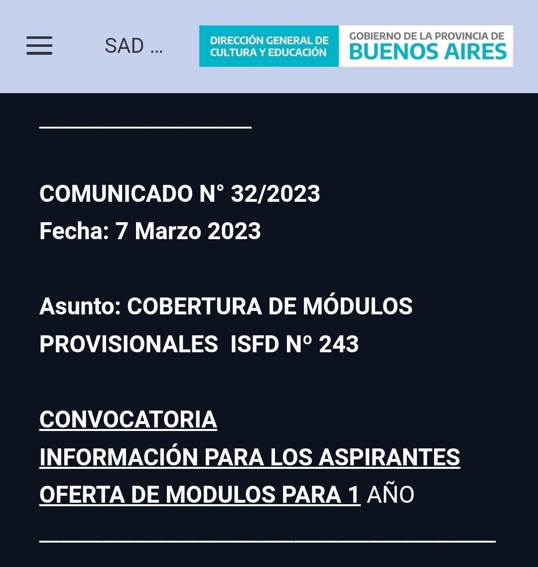 Docentes – Instituto Superior de Formación Docente N°243